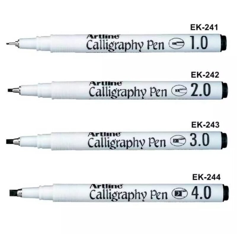 Artline Calligraphy Pens-White Barrel Set of 4(pc) – Craft Impression
